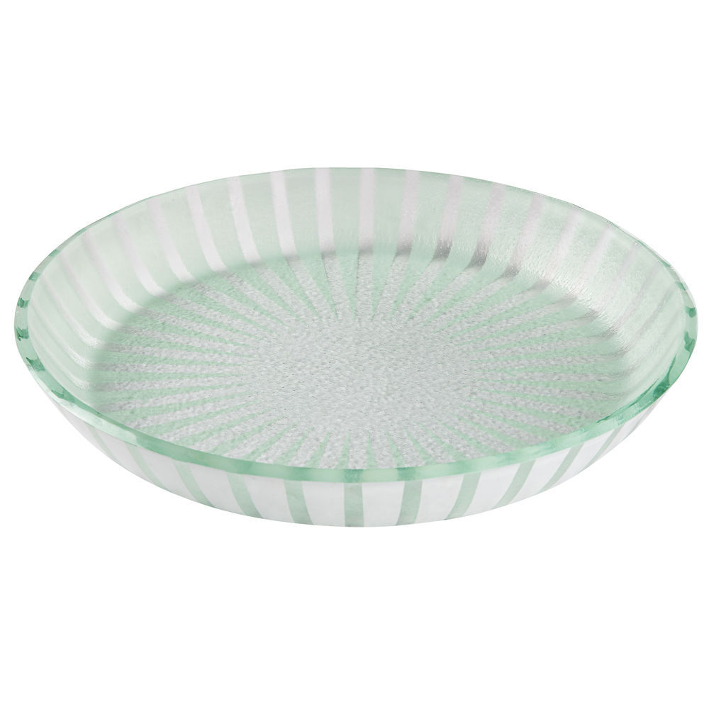 Rosseto Stelo White 14" Round Shallow Handmade Glass Bowl, SET of 2