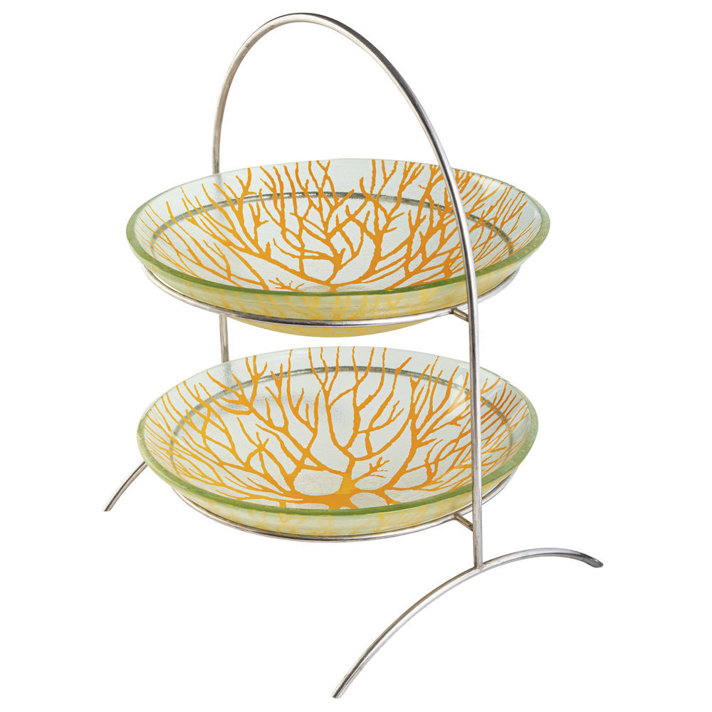 Rosseto 2 Level Round Black Metal Flat Packed Stand with Two Radici ...