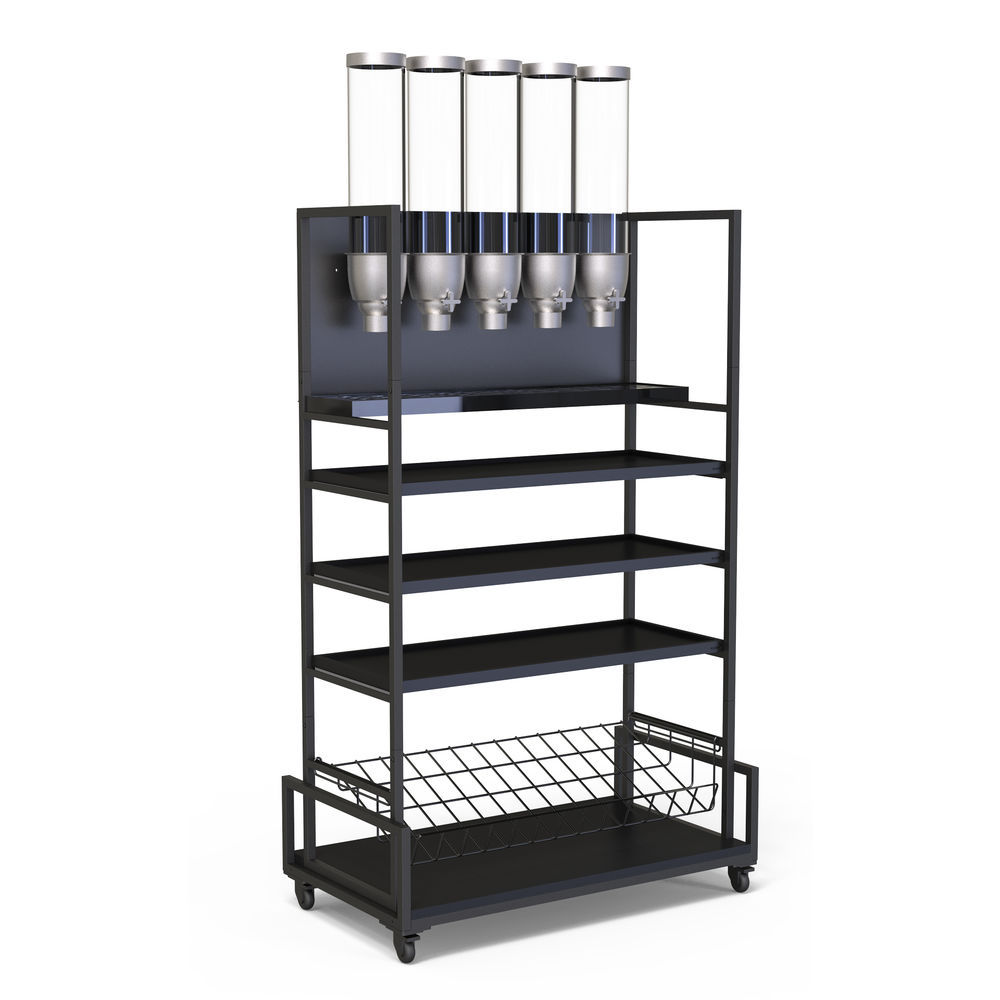 Rosseto Modulite Cart -Blk Base, 5 EZ-SERV Containers w/Mounting Kit ...