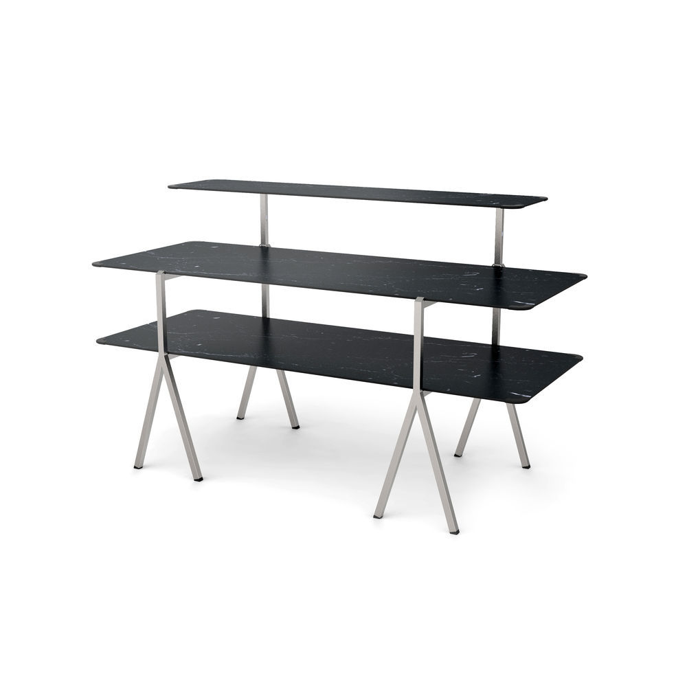 Rosseto Modulite 3 Level Kit, Black Marble 2 Table Top, 1 Shelf ...