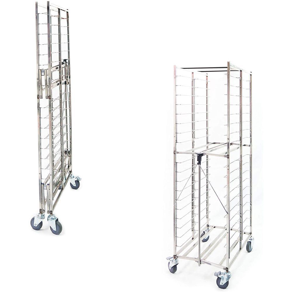 Master Grade Stainless folding Pan Rack holds 20 full size pans