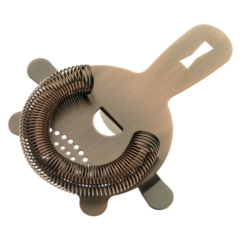Barfly Heavy-Duty 4 Prong Spring Bar Strainer, Antique Copper