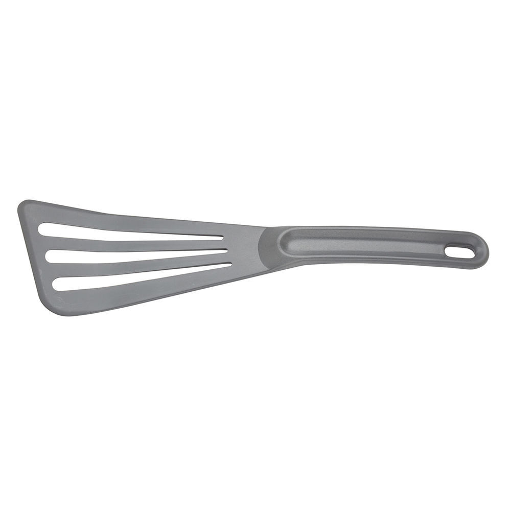 Mercer Hell's Tools 12" x 3 1/2" Slotted Spatula - Gray