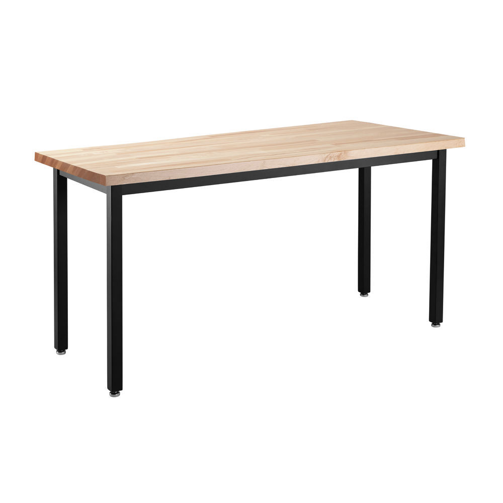 National Public Seating NPS Heavy Duty Steel Table, Black Frame, 30 x ...