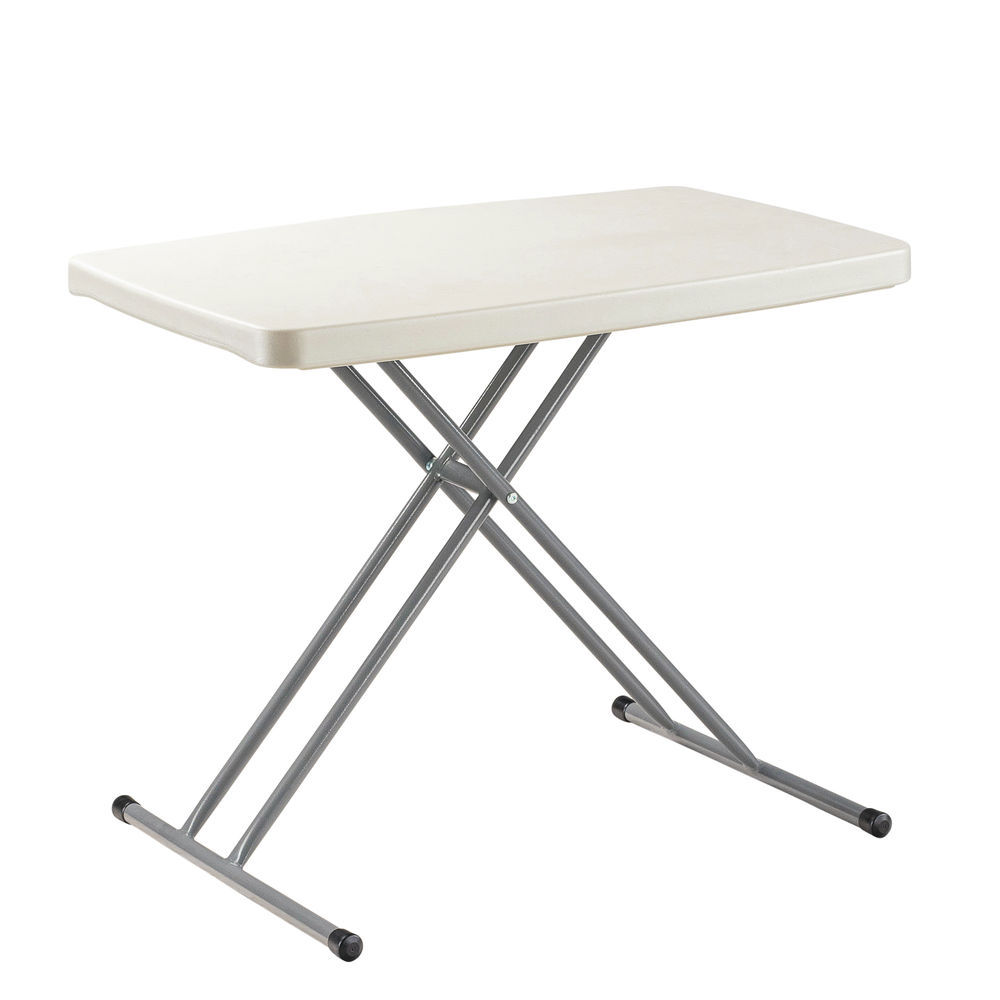 BASICS by NPS 20 x 30 Height Adjustable Personal Folding Table Speckled Grey