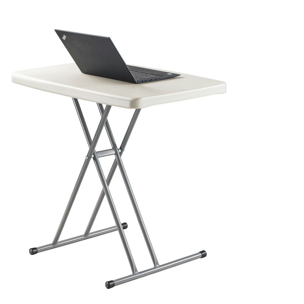 BASICS by NPS 20 x 30 Height Adjustable Personal Folding Table Speckled Grey