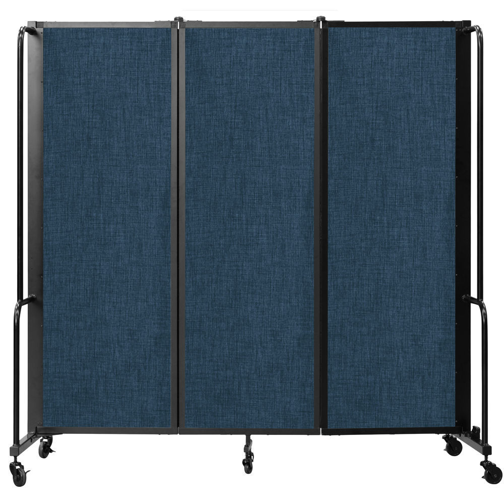 National Public Seating NPS Room Divider, 6' Height, 3 Sections, Blue ...