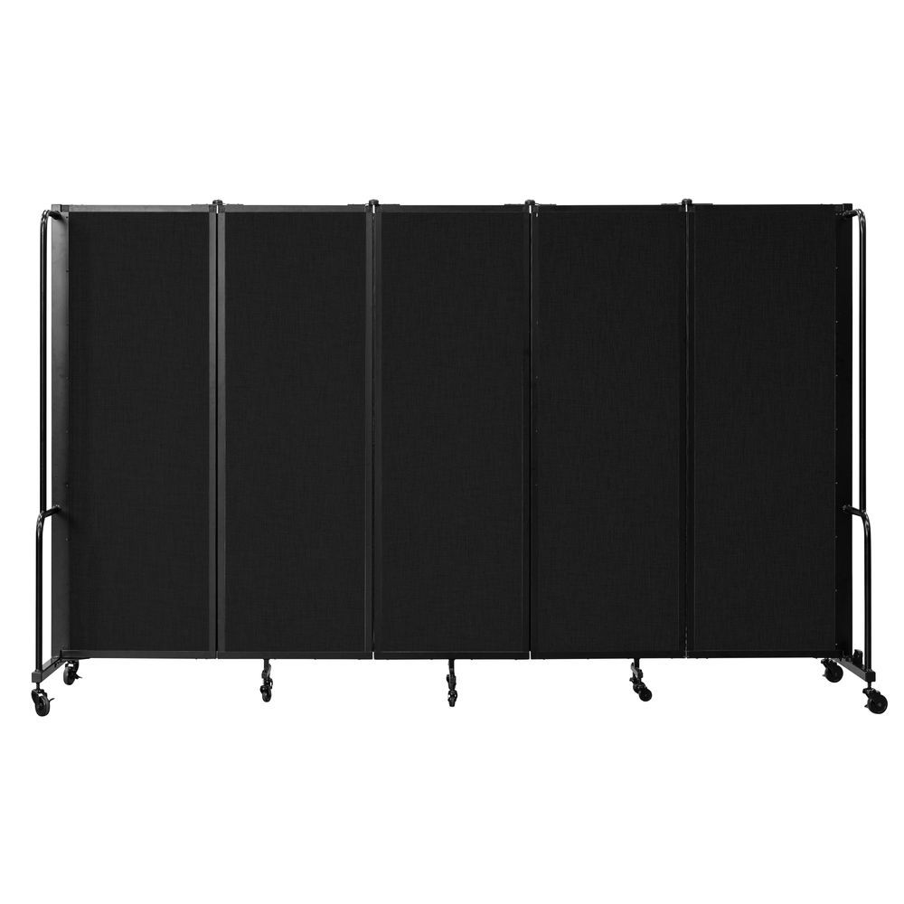 National Public Seating NPS Room Divider, 6' Height, 5 Sections, Black ...