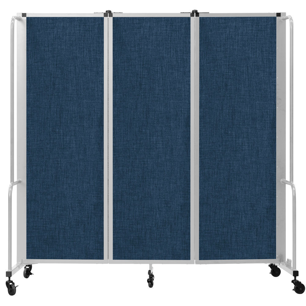 National Public Seating NPS Room Divider, 6' Height, 3 Sections, Blue ...
