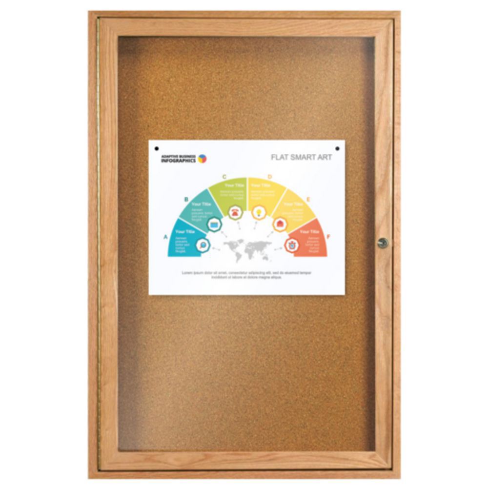 Aarco Products Aarco Enclosed Bulletin Board with Cork Back Panel and a ...