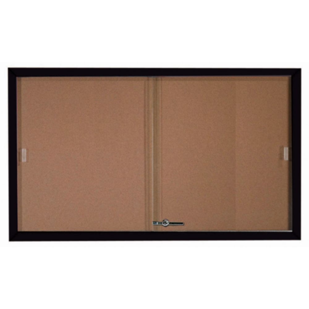 Aarco Products Aarco Enclosed Bulletin Board with Black Powder Coated ...