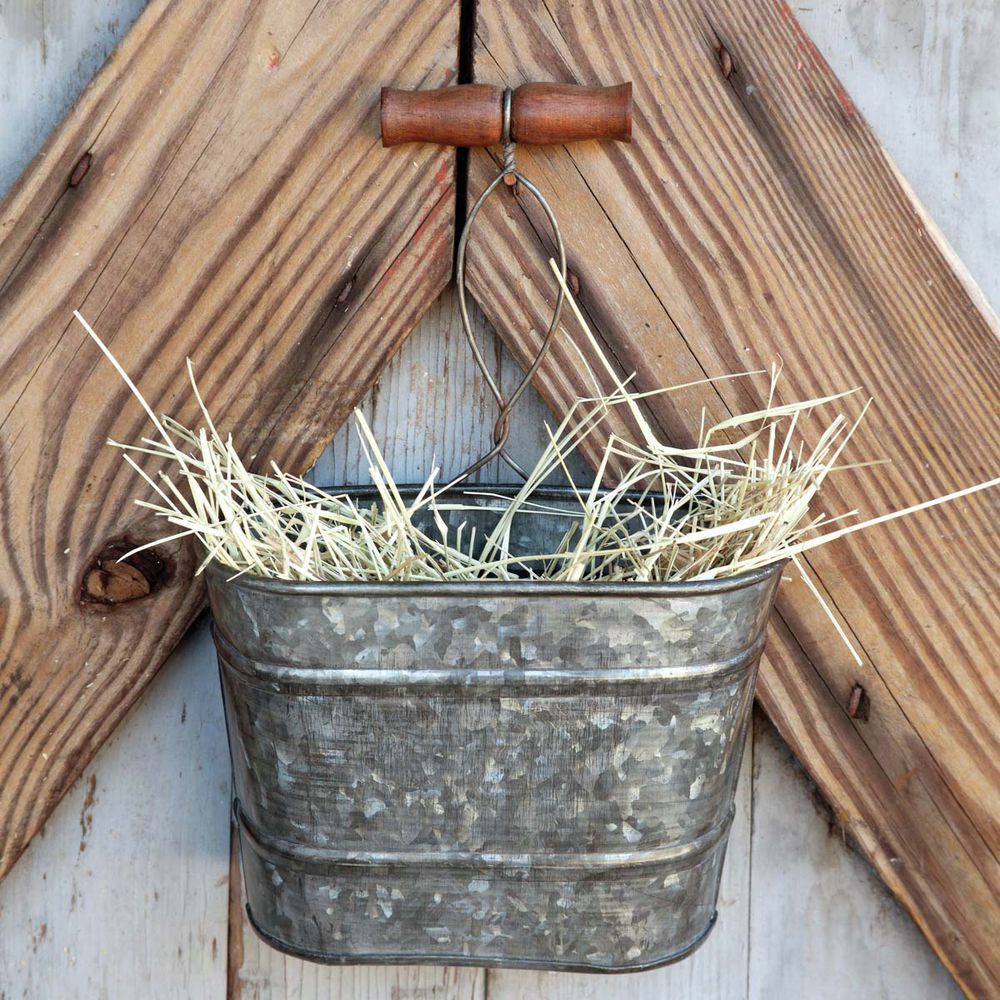Park Hill Galvanized Hanging Bucket Planter