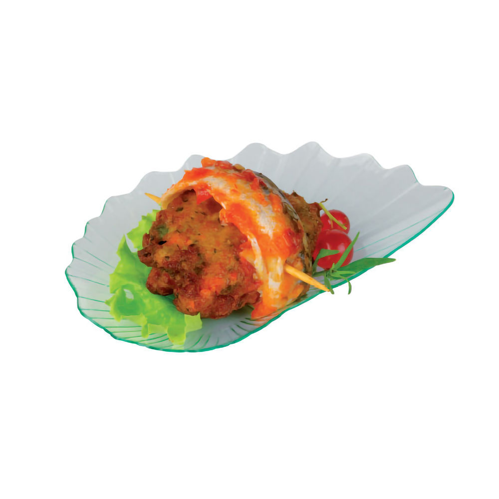 Packnwood 209MBTITOS1 - Clear Green Leaf Shaped Mini Dish - 1152pcs