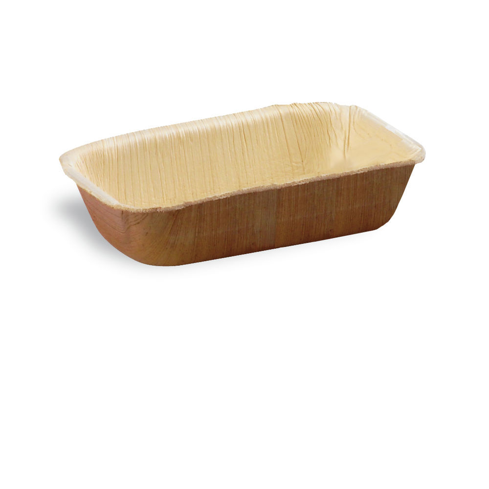 Packnwood Palmava Rectangular Palm Dish - 1 oz - 5 x 2.5 x 1.1",200/cs