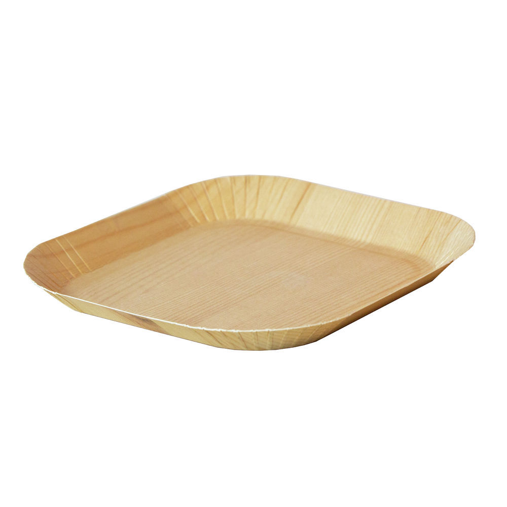 Packnwood Laminated light wood decor tray - L:4.9in W:4.9in H:0.5in ...