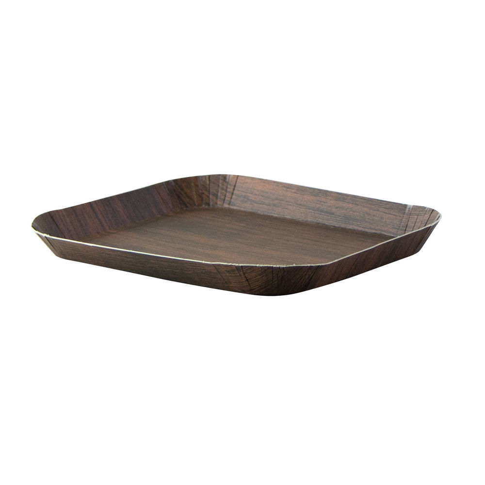 Packnwood Laminated dark wood decor tray - L:6.6in W:5in H:0.6in - 200 pcs