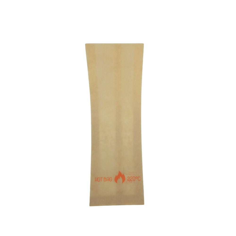 Packnwood Kraft Brown Ovenable Paper Bag - L:4.3in W:1.4in H:13in - 1000pcs