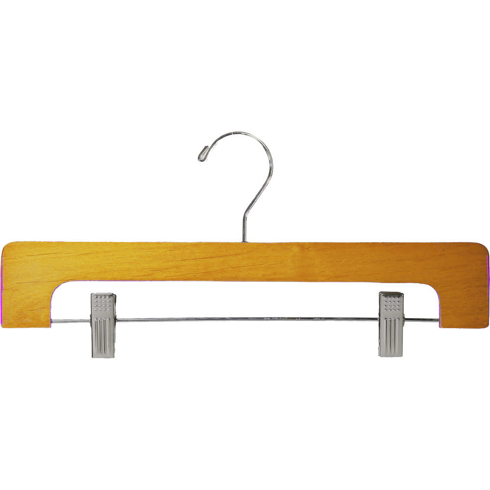 International Hanger Matte Natural Alder Bottom Hanger W/ Deluxe Clips ...