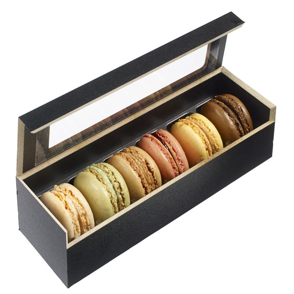 Solia Wooden Box for 6 macaroons w/Thermoformed Frames 7.5x2.4 H2.1 in ...