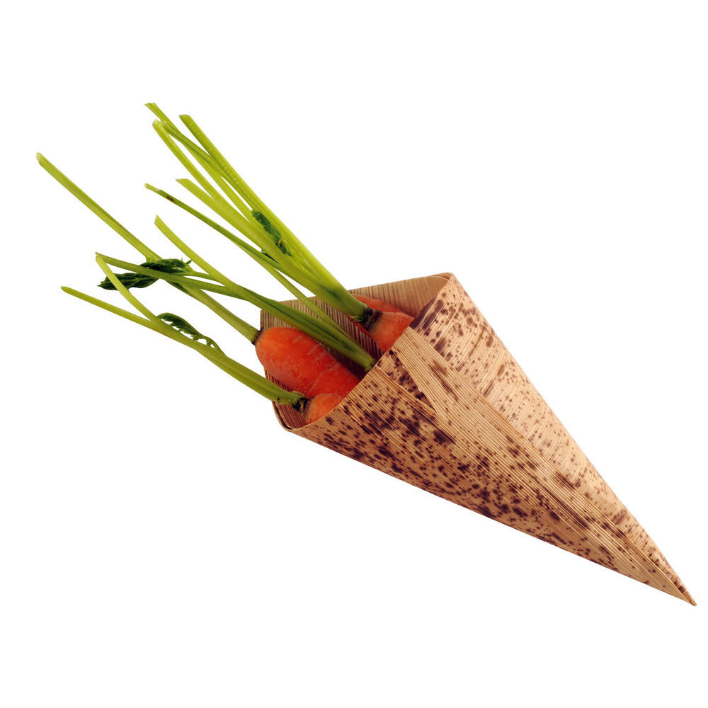 Solia Bamboo Leaf Cone, Biodegradable D2 H5.1 in (1000 pc/c)
