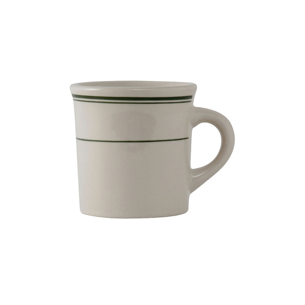 Tuxton Tiara Mug, 8 oz., Emerald, American White/Eggshell with Green ...