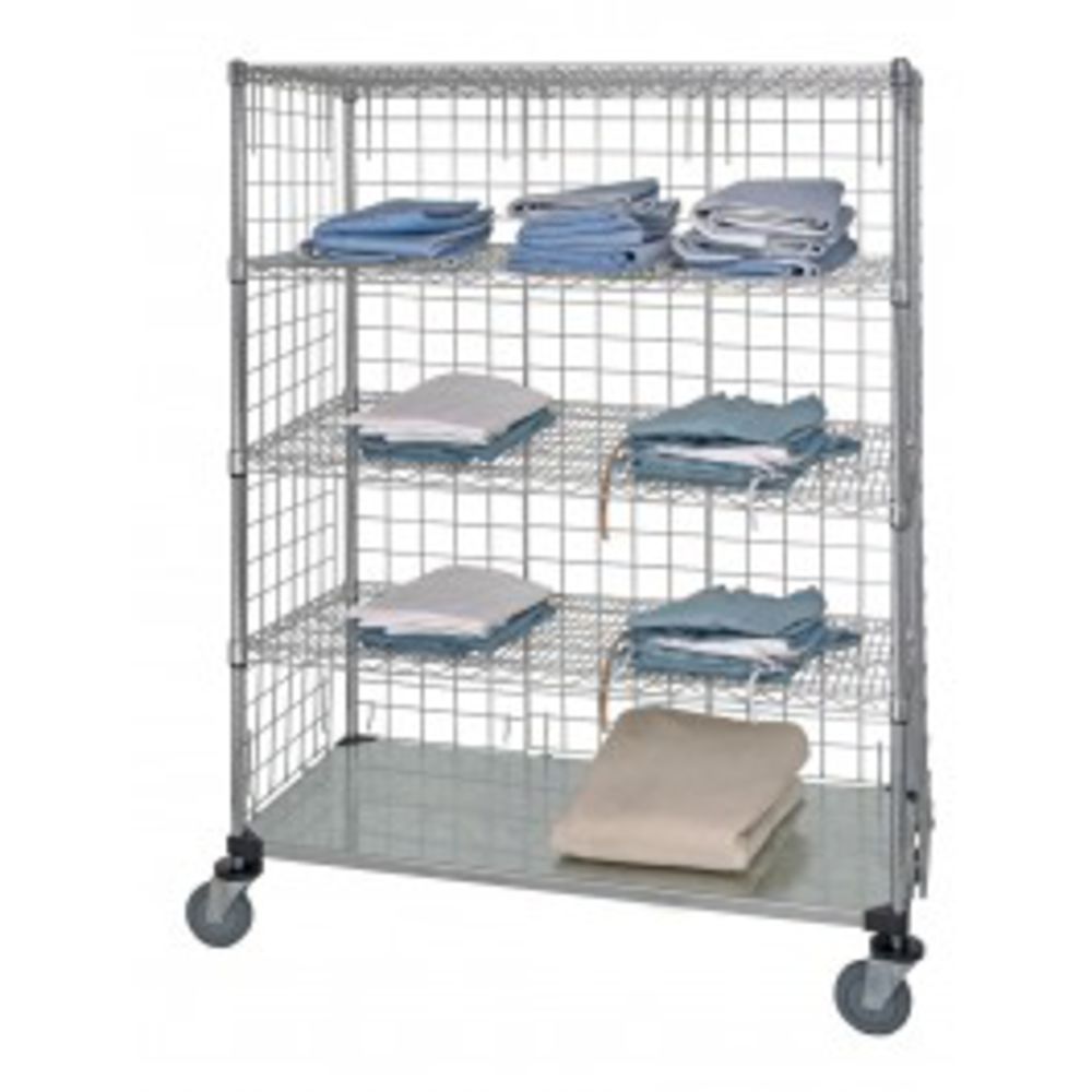 Quantum Food Service Quantum Chrome Enclosure Cart, 24"D x 36"W x 69"H ...