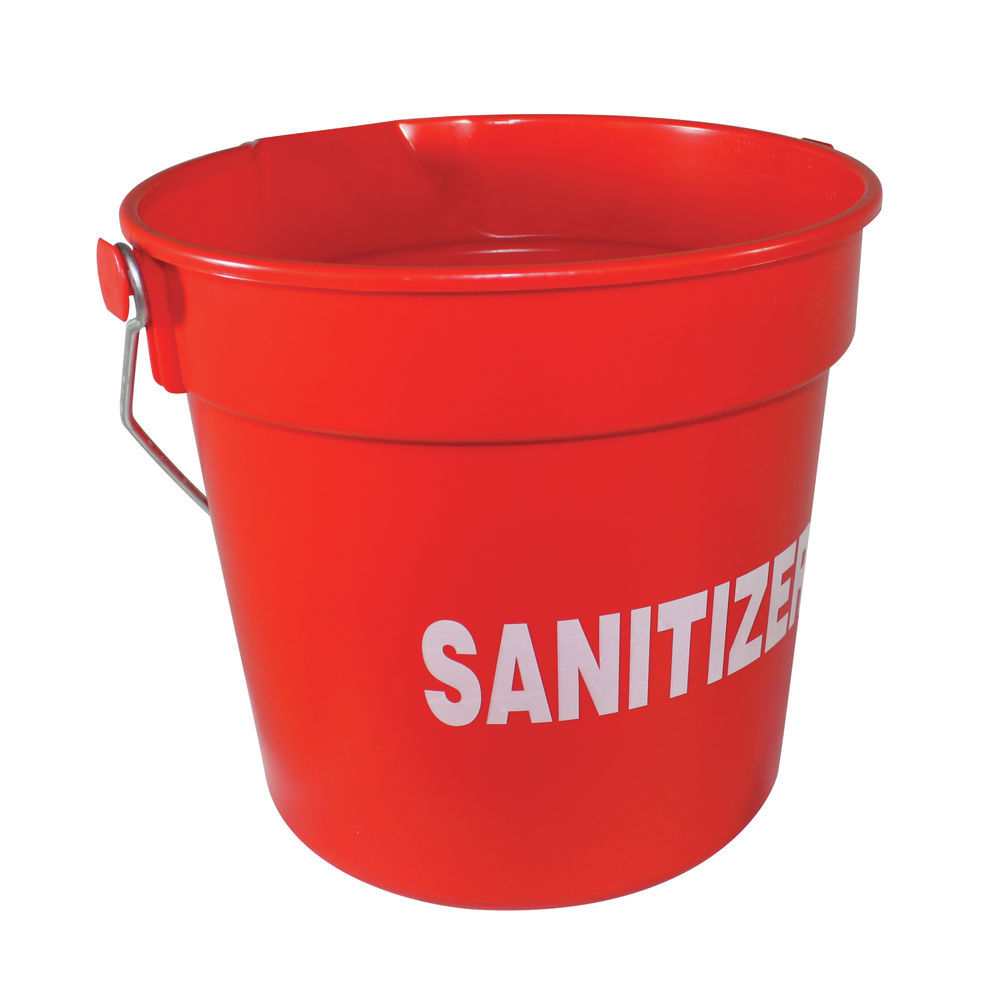 Hospeco Brands Group BUCKET 10 QUART DELUXE RED WHITE SANITIZER-12 per case