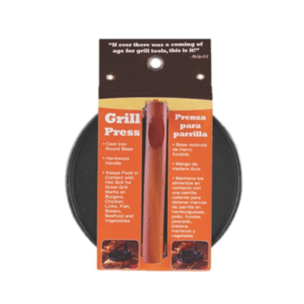 Chef Master Round Cast Iron Meat Press - 4 each per case