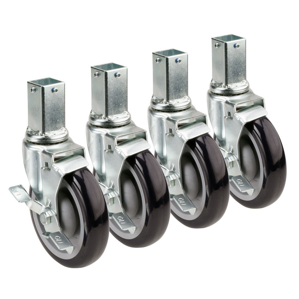 Krowne 1" Square Post Shelving Caster With 5" Wheel (Set Of 4)