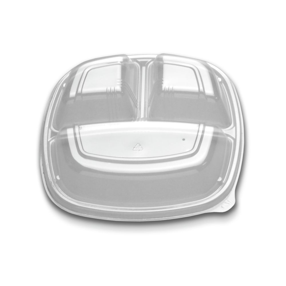 D & W FINE PACK Forum 10.25 Clear Low Dome Vented Square Dome Lid 160 ...