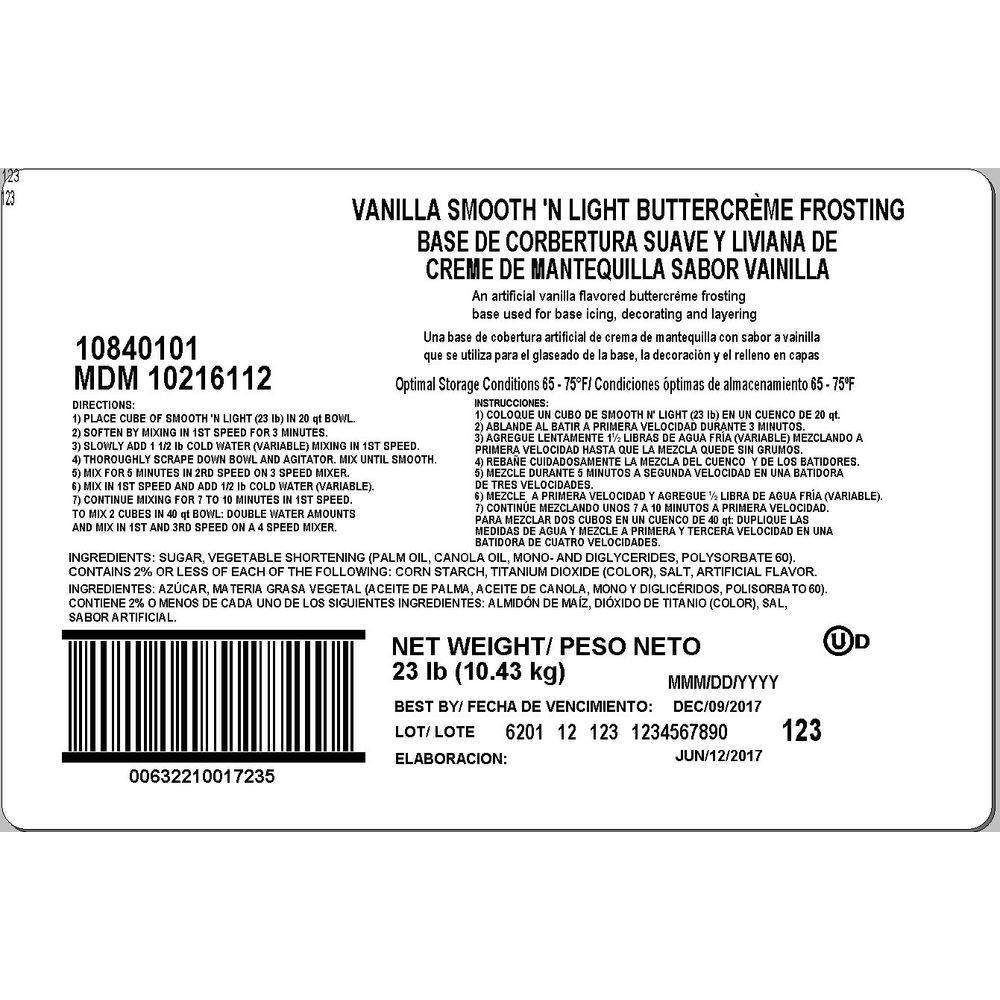 BRILL SMOOTH & LIGHT BUTTERCREME ICING VANILLA 1-23-#10216112