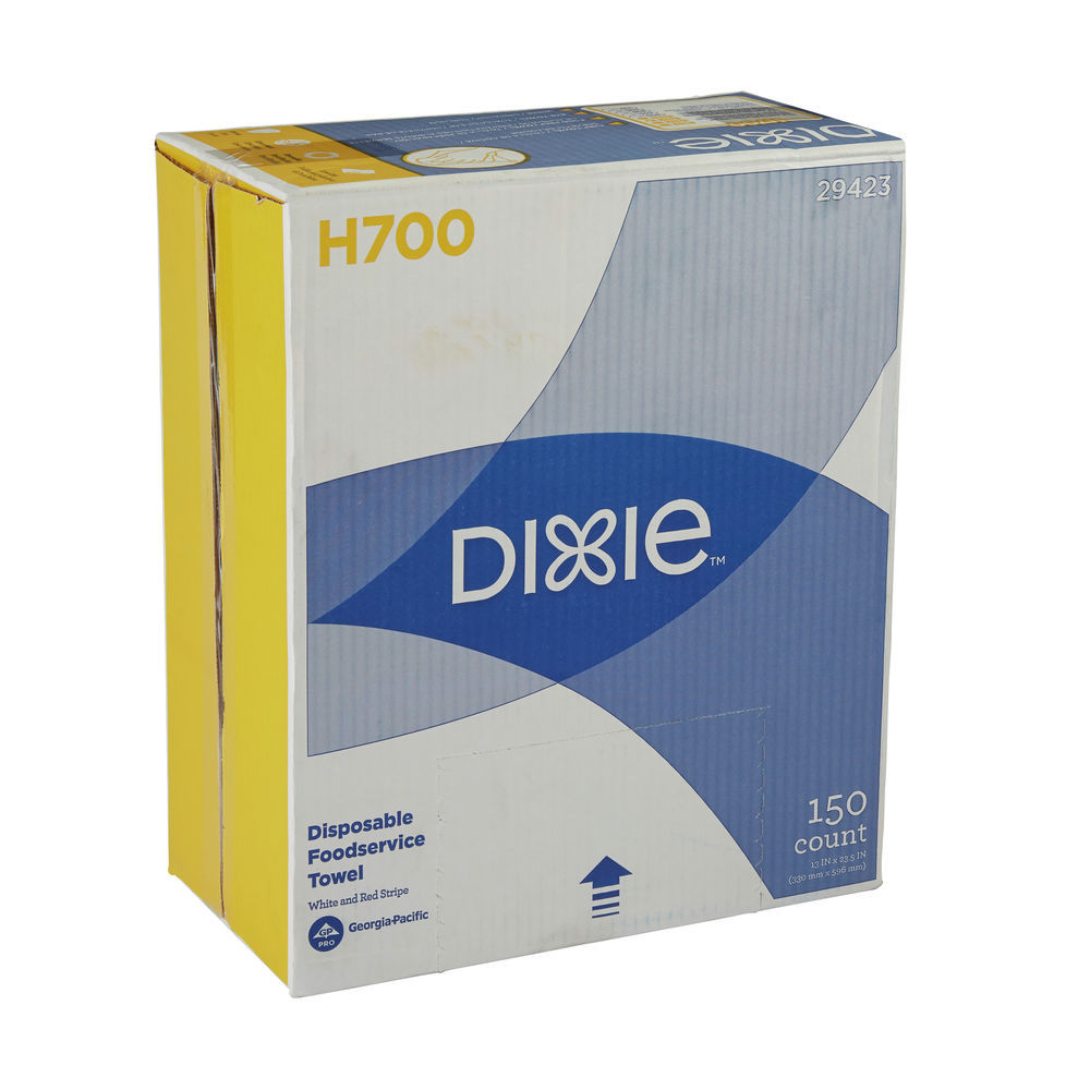 DIXIE GP PRO Dixie H700 Disposable Foodservice Towel White & Red Stripe ...