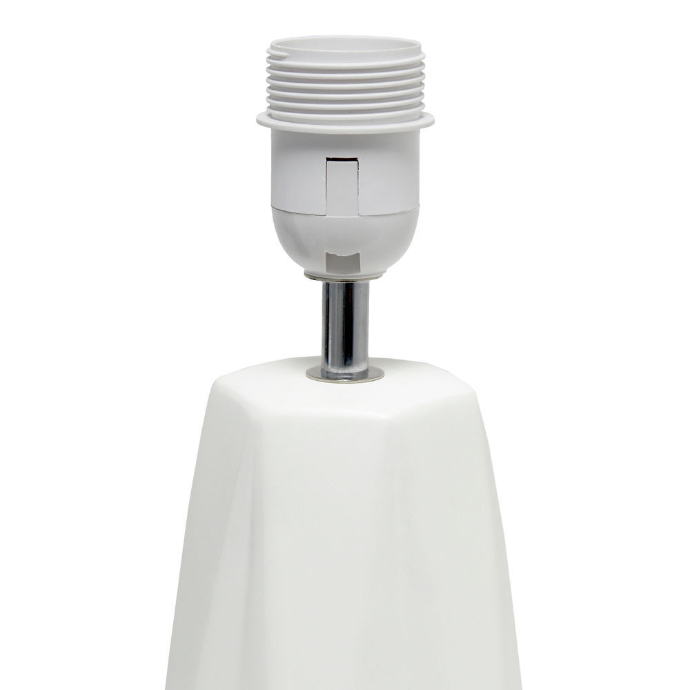 Simple Designs Ceramic Prism Table Lamp, Off White
