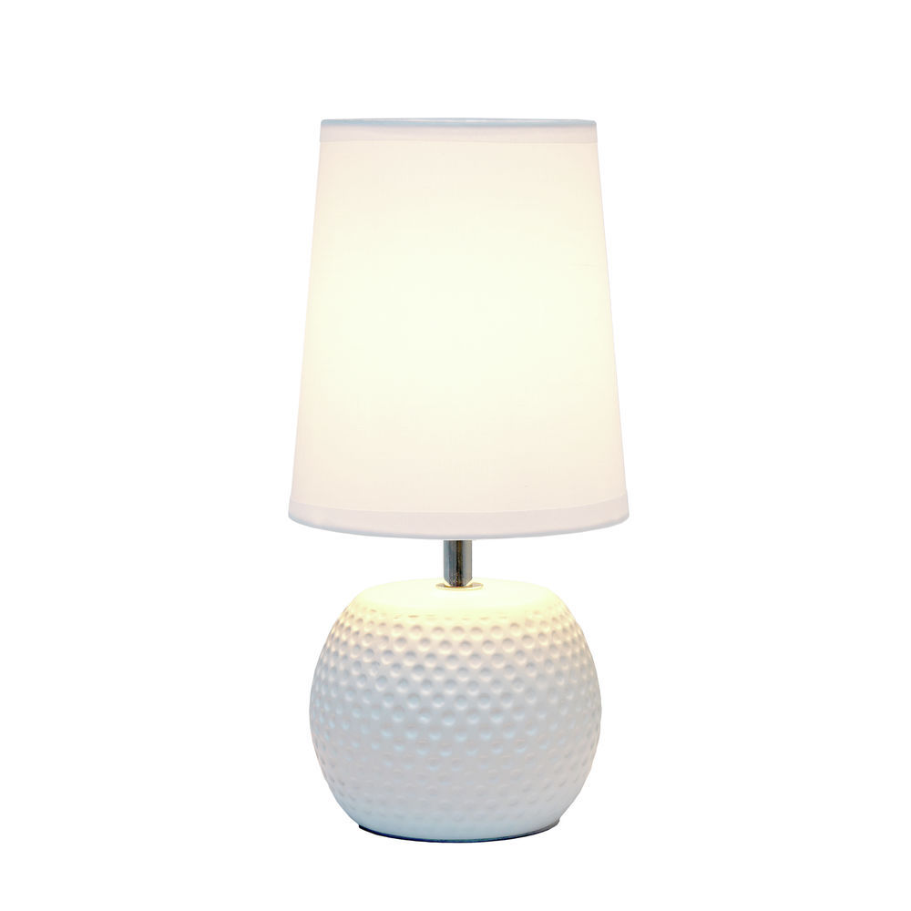 Simple Designs Studded Texture Ceramic Table Lamp, White