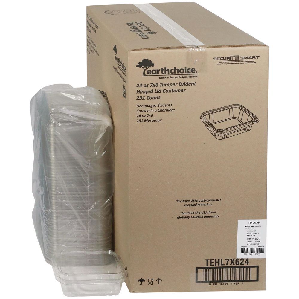 Pactiv Evergreen EarthChoice Tamper Evident Recycled Hinged Lid Deli ...