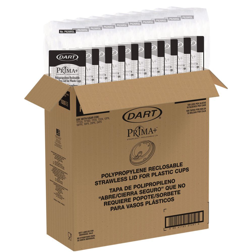 Dart Prima Strawless Plastic Lids, Fits 12 oz to 26 oz Cold Cups, Clear ...