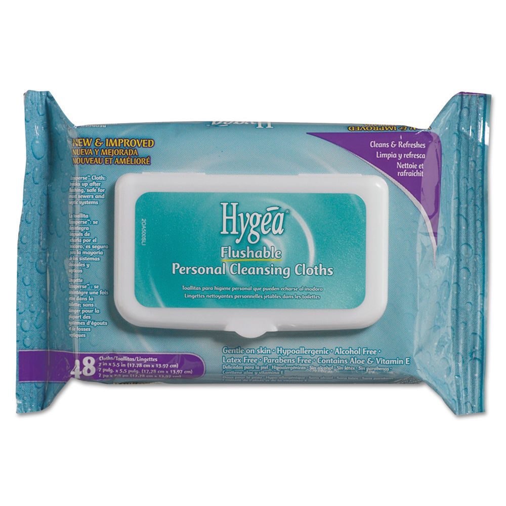 Sani Professional Hygea Flushable Personal Cleansing Cloths, 6.25 x 5. ...