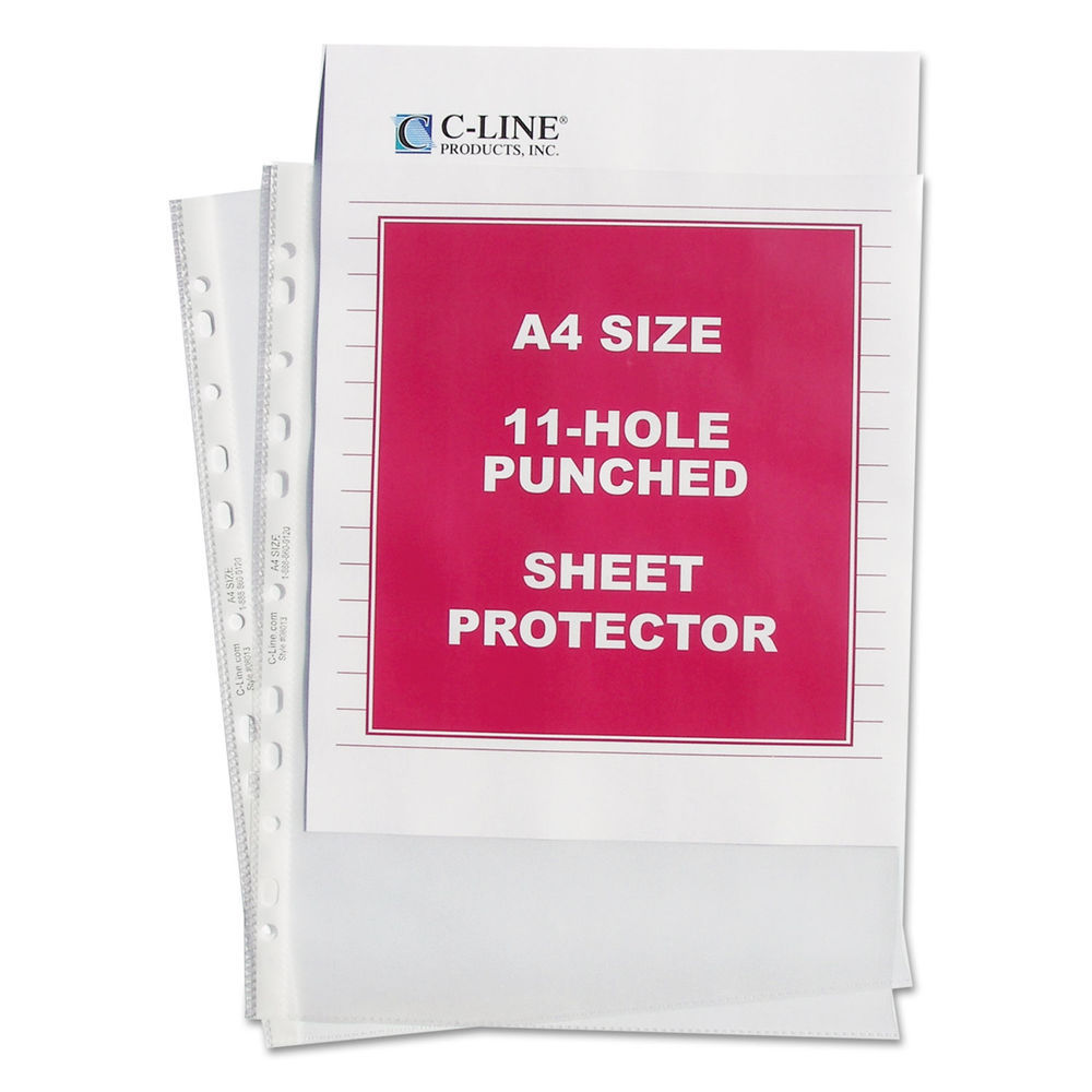 C-Line Standard Weight Poly Sheet Protectors, Clear, 2", 11.75 x 8.25 ...