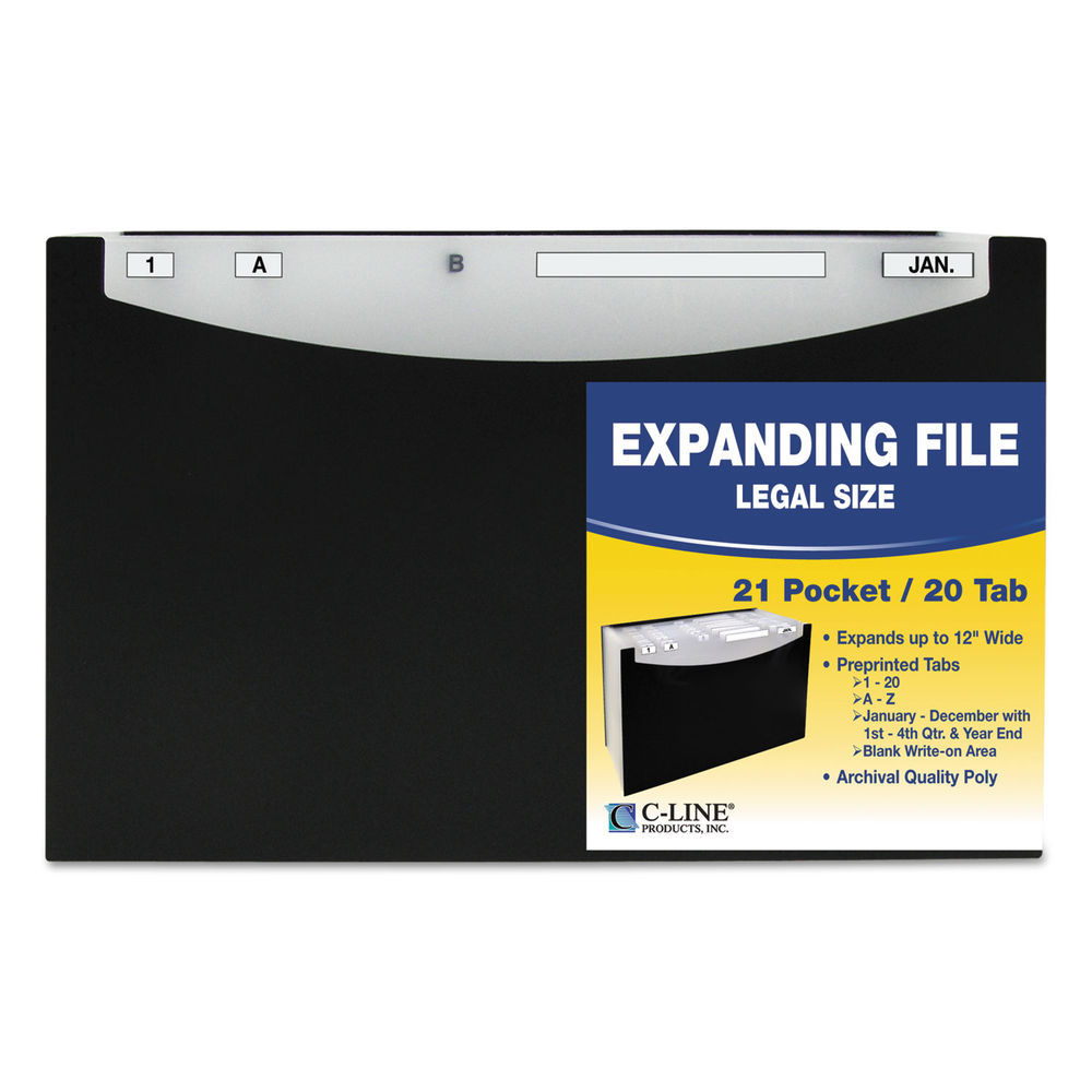 C-Line 21-Pocket Stand-Up Design Expanding File, 12" Expansion, 21 ...