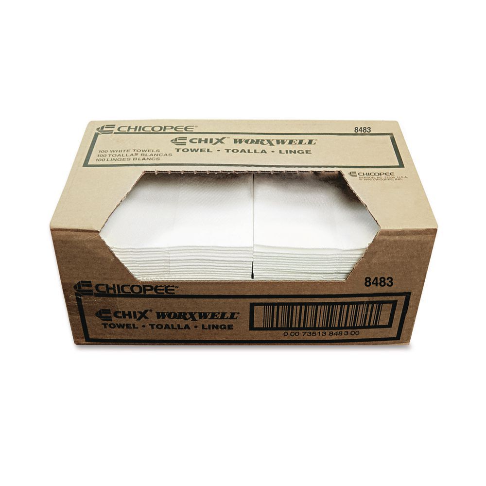 Chicopee Durawipe Shop Towels, 13 X 15, Flat, White, 300/carton - Mfr# 8483