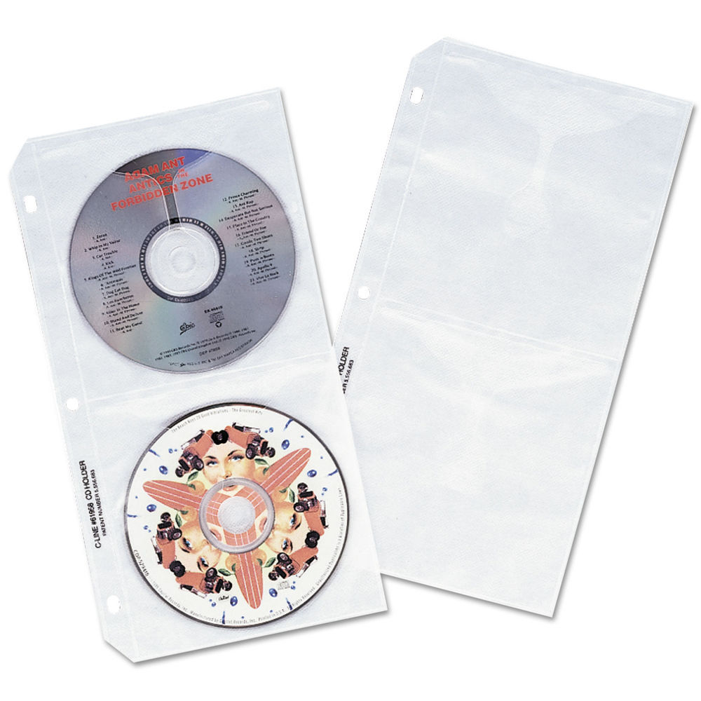 C-Line Deluxe CD Ring Binder Storage Pages, Standard, 4 Disc Capacity ...