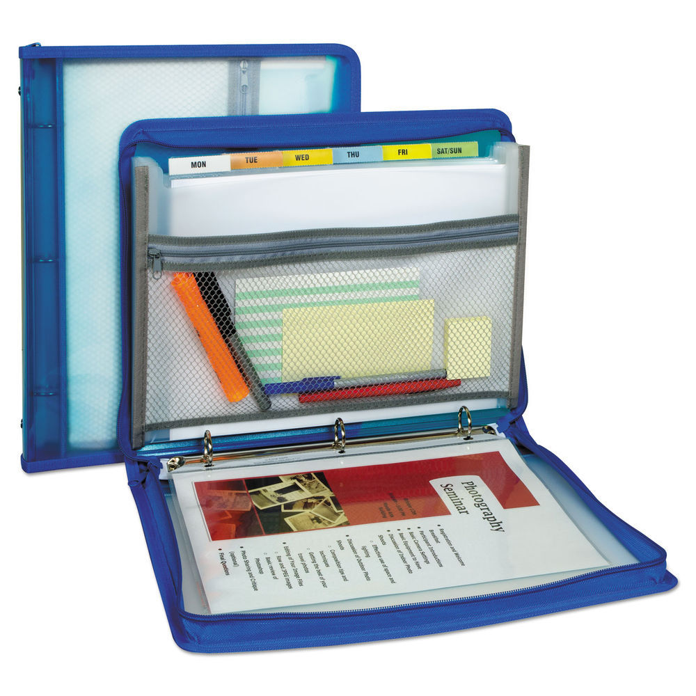 C-Line Zippered Binder with Expanding File, 2" Expansion, 7 Sections ...