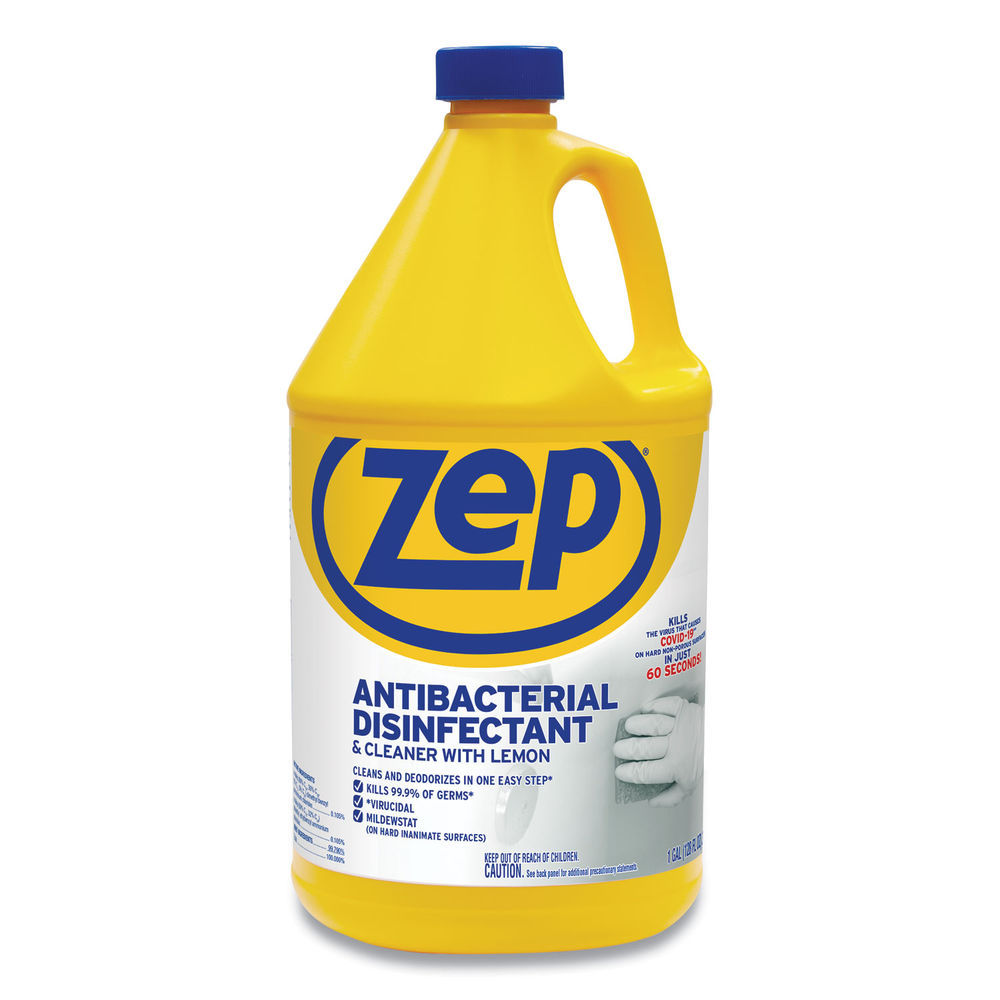 Zep Commercial Antibacterial Disinfectant, Lemon Scent, 1 Gal, 4/carton ...