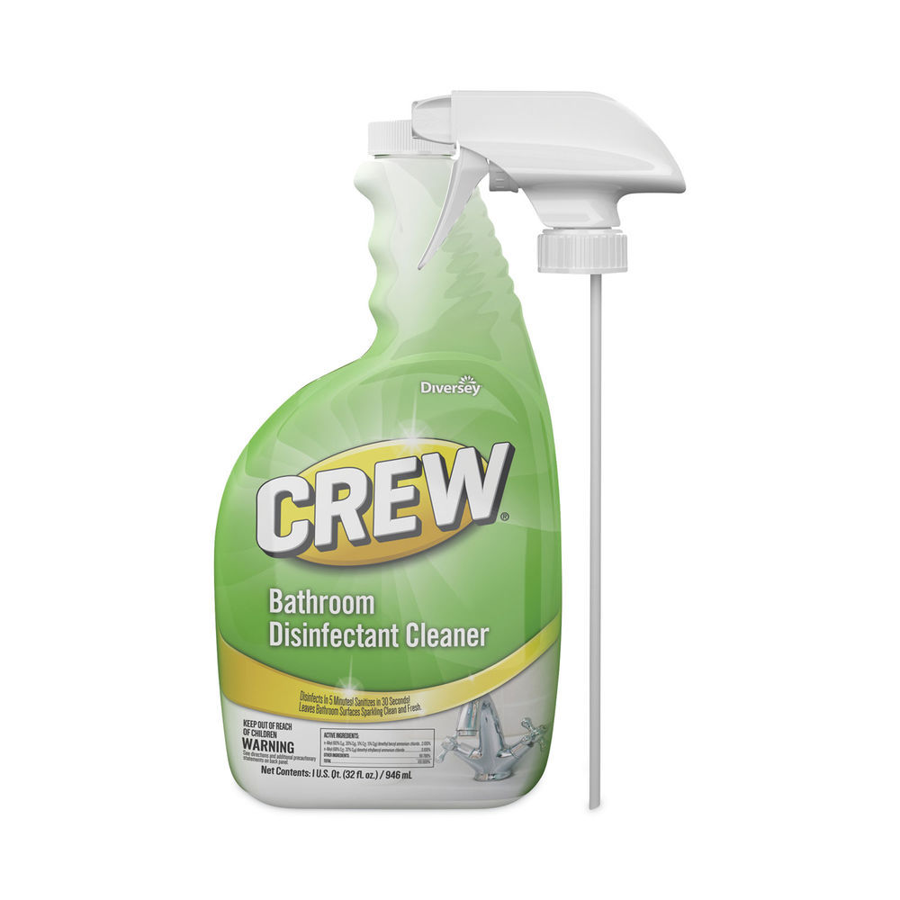Diversey Crew Bathroom Disinfectant Cleaner, Floral Scent, 32 Oz Spray ...