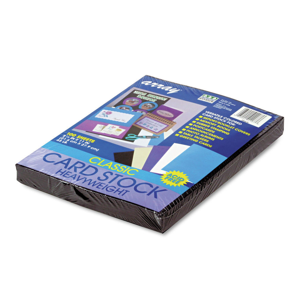 Pacon Array Card Stock, 65 lb Cover Weight, 8.5 x 11, Black, 100/Pack ...