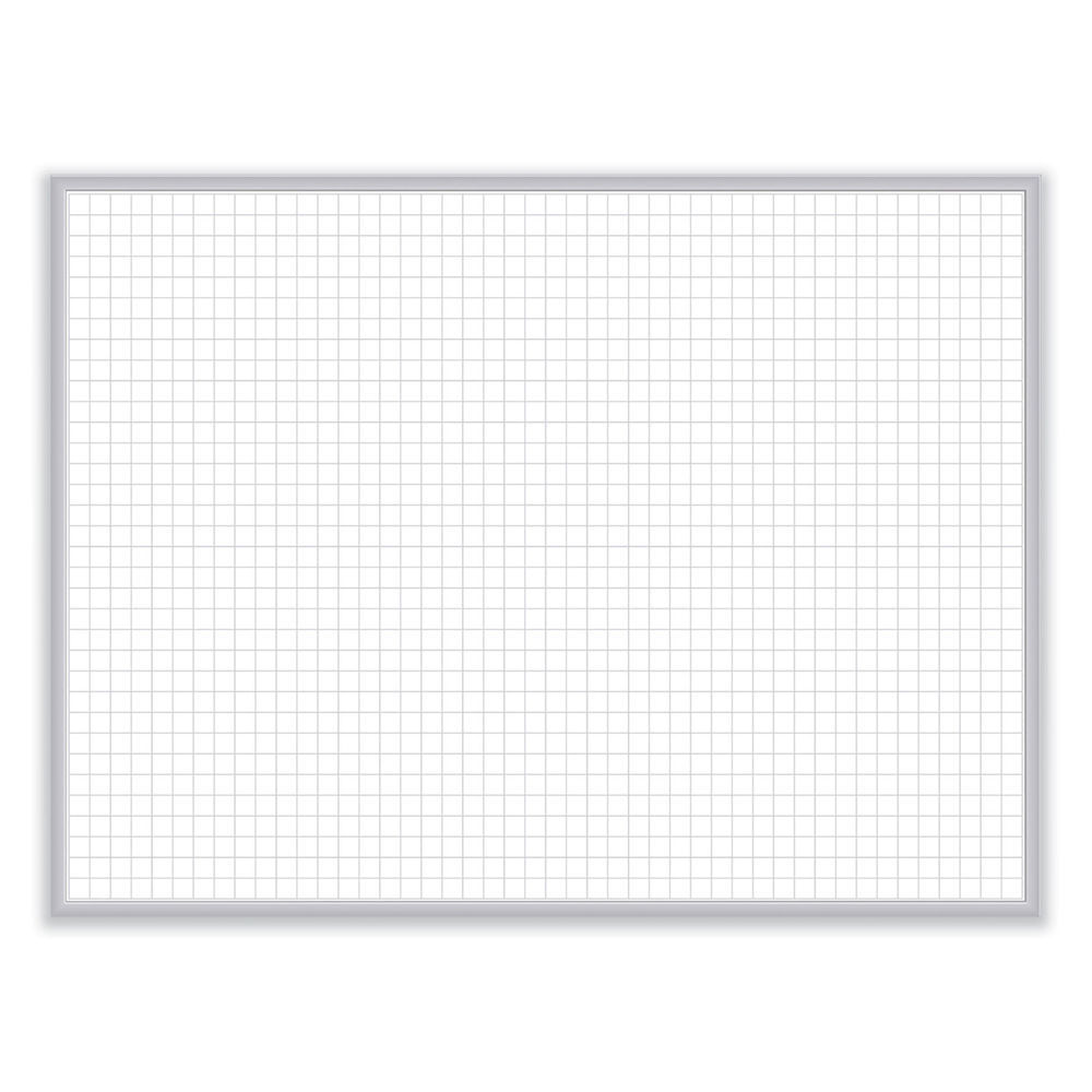 Ghent 1 x 1 Grid Magnetic Whiteboard, 48.5 x 36.5, White/Gray Surface ...