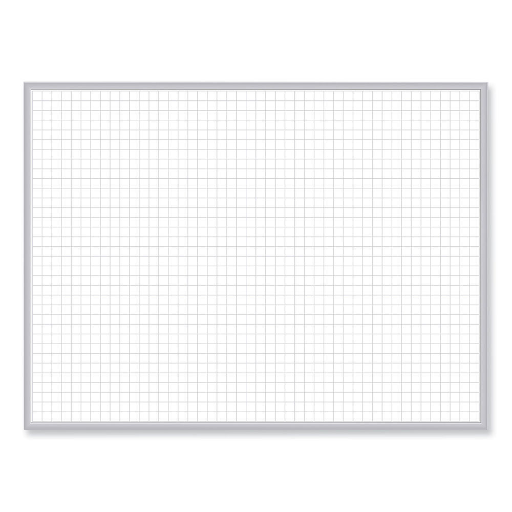 Ghent 1 x 1 Grid Magnetic Whiteboard, 72.5 x 48.5, White/Gray Surface ...