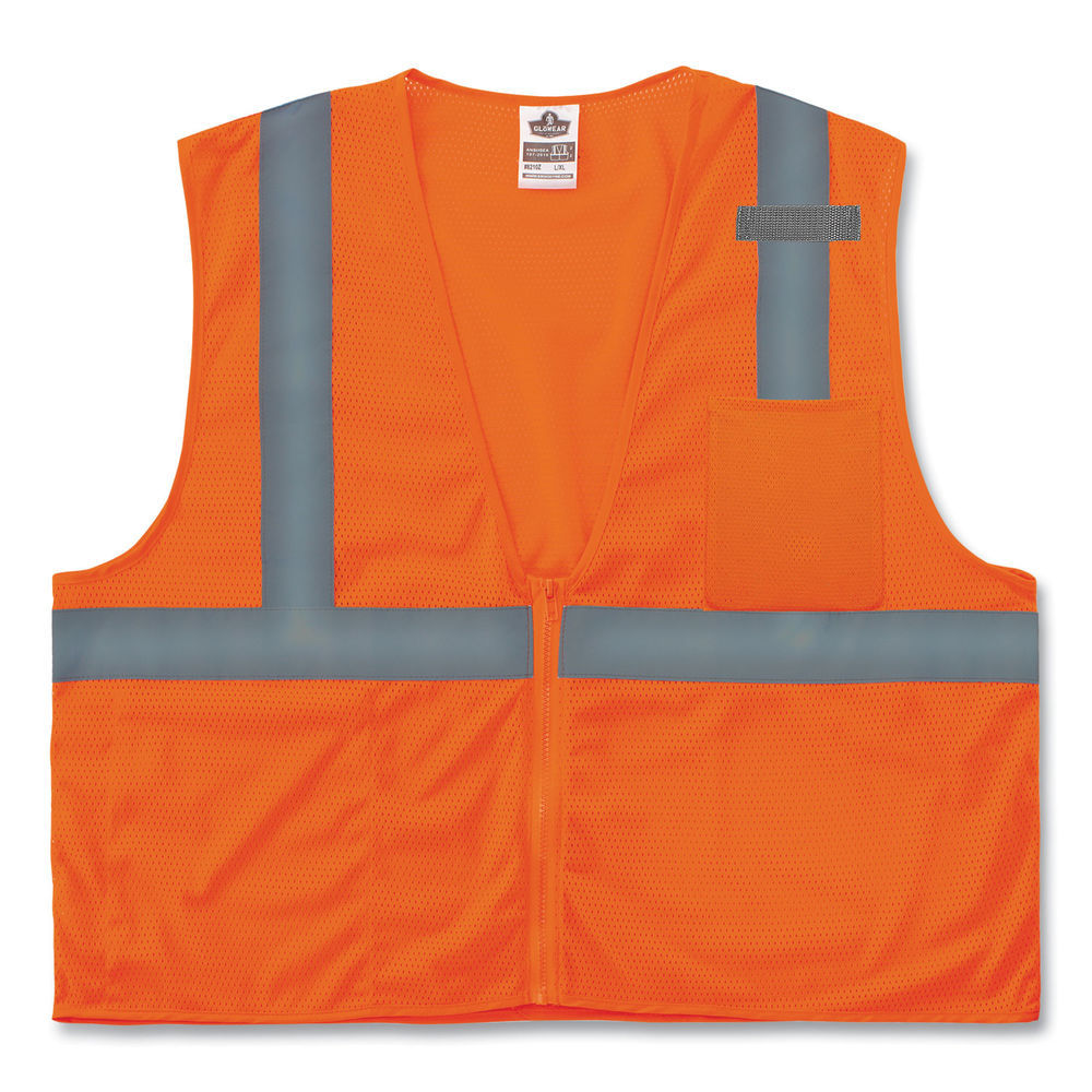 ergodyne GloWear 8210Z Class 2 Economy Mesh Vest, Polyester, Orange, X ...