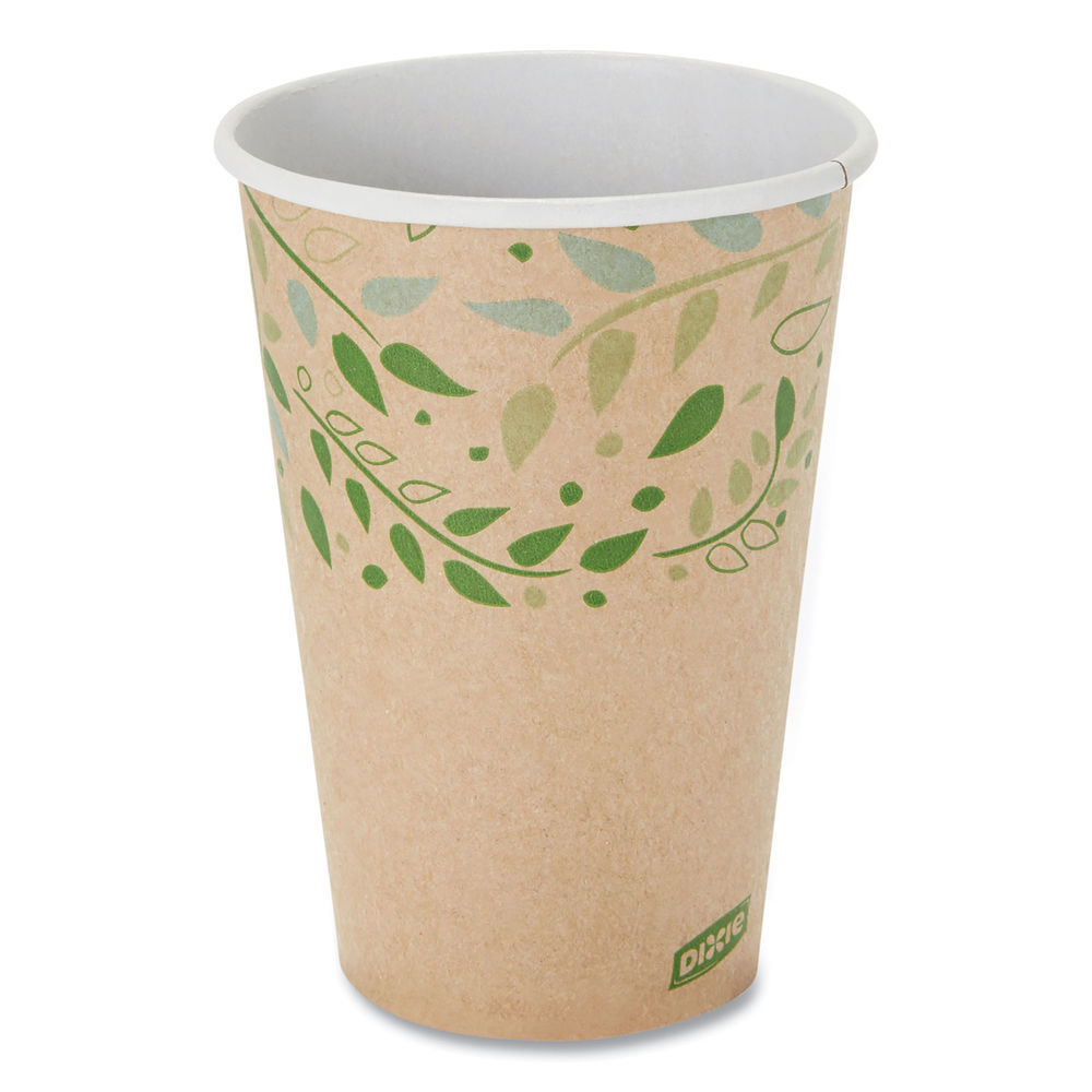 Dixie EcoSmart Recycled Hot/Cold Cups, 16 oz, Kraft/Green, 1,000/Carton ...