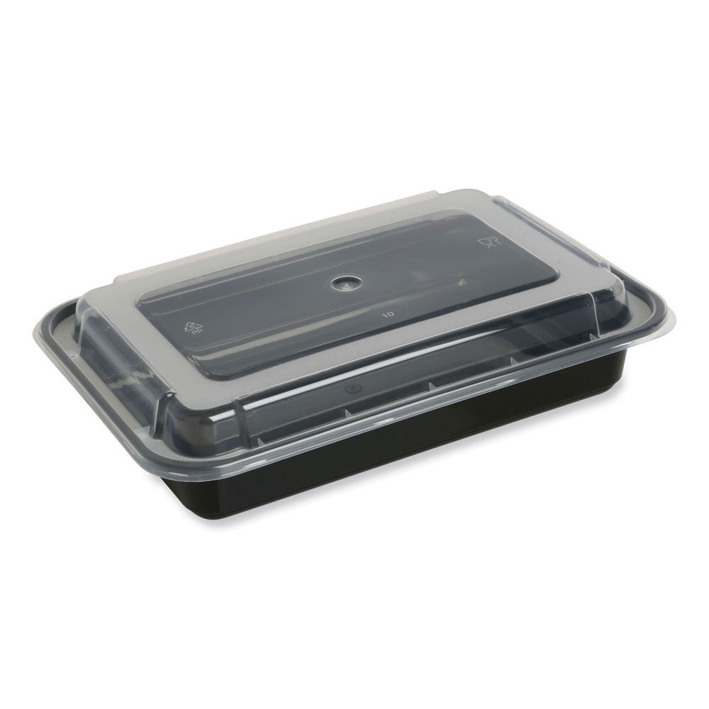 GEN Microwavable Food Container with Lid, Rectangular, 32 oz, 8.81 x 6. ...